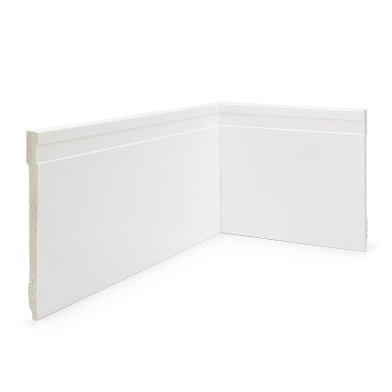 Rodapé de poliestireno Frisado Slim Branco - 15cm x 2,4m